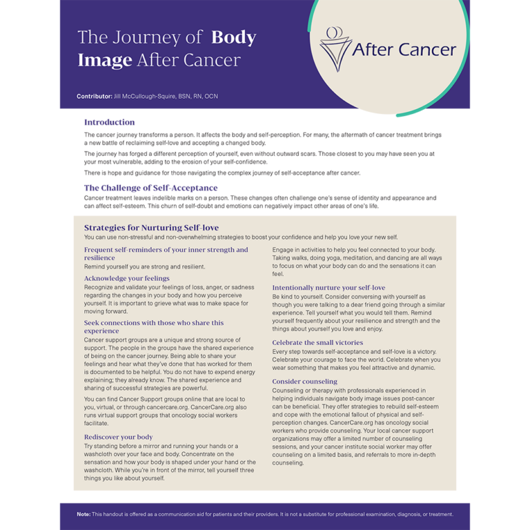 The Journey of Body Image After Cancer - After Cancer