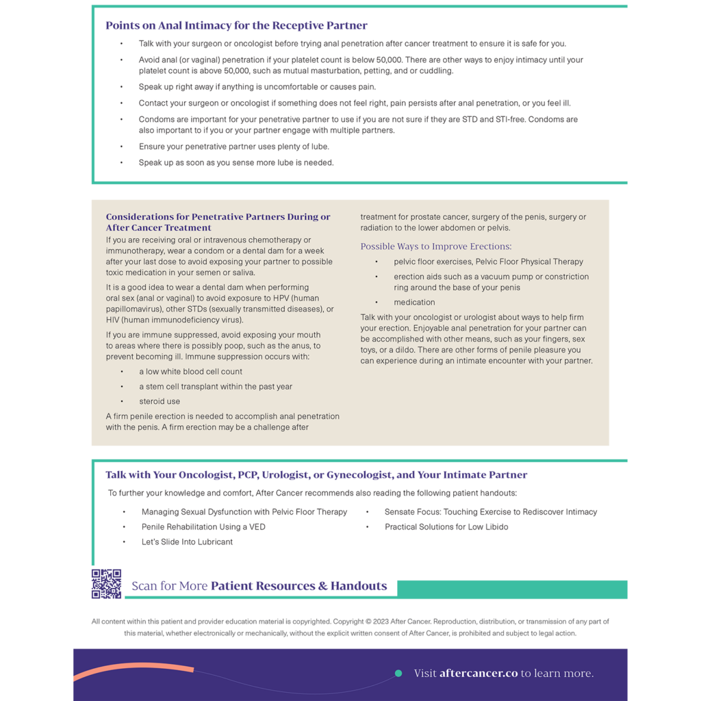 Practical Considerations For Anal Intimacy During And After Cancer